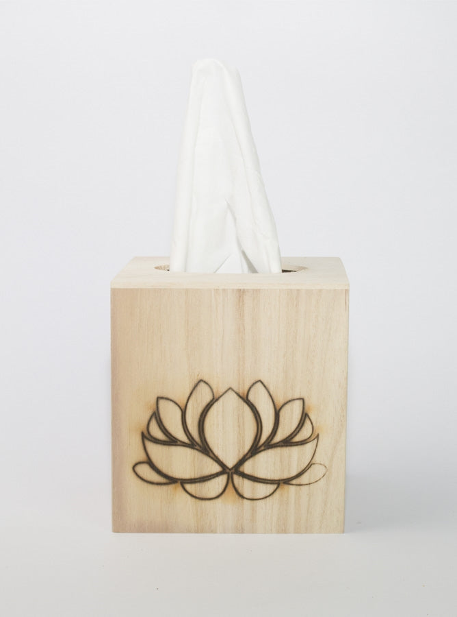 Lotus Tissue Box Cover - The Holistic Home Company