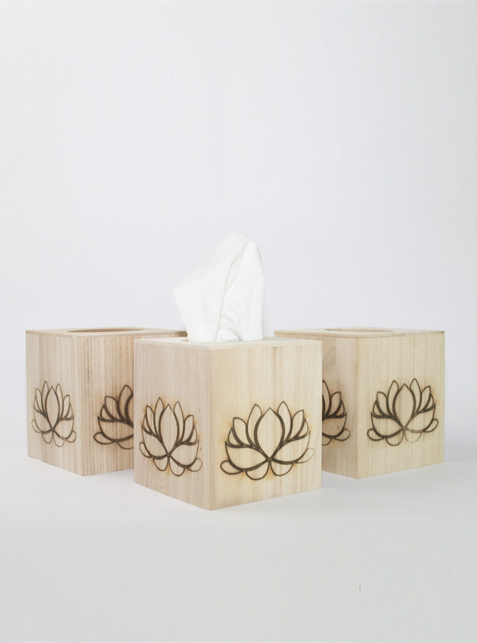 Lotus Tissue Box Cover - The Holistic Home Company